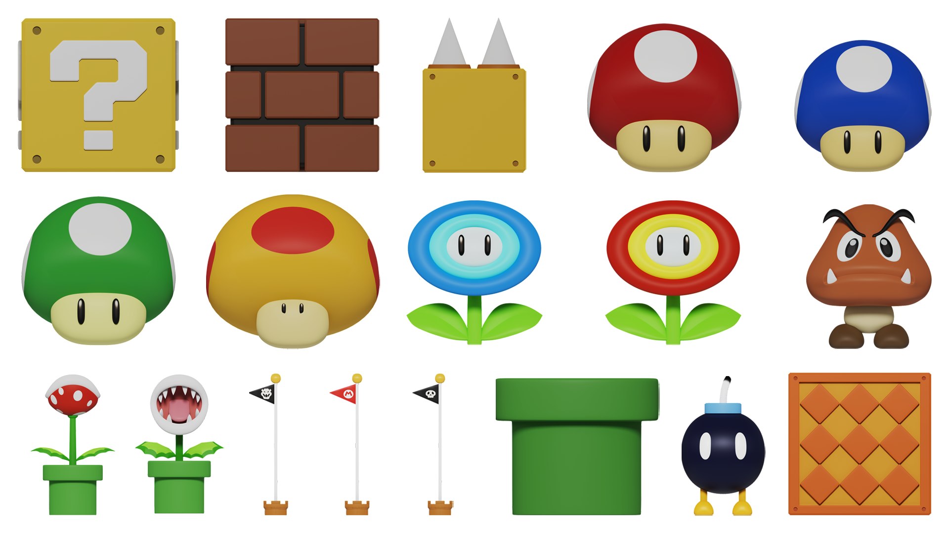Mario Universe 3D Models - Compilation Model - TurboSquid 2256879