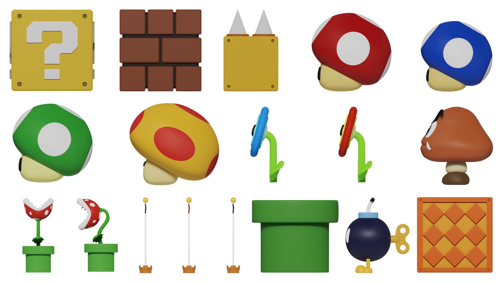 Mario Universe 3D Models - Compilation Model - TurboSquid 2256879