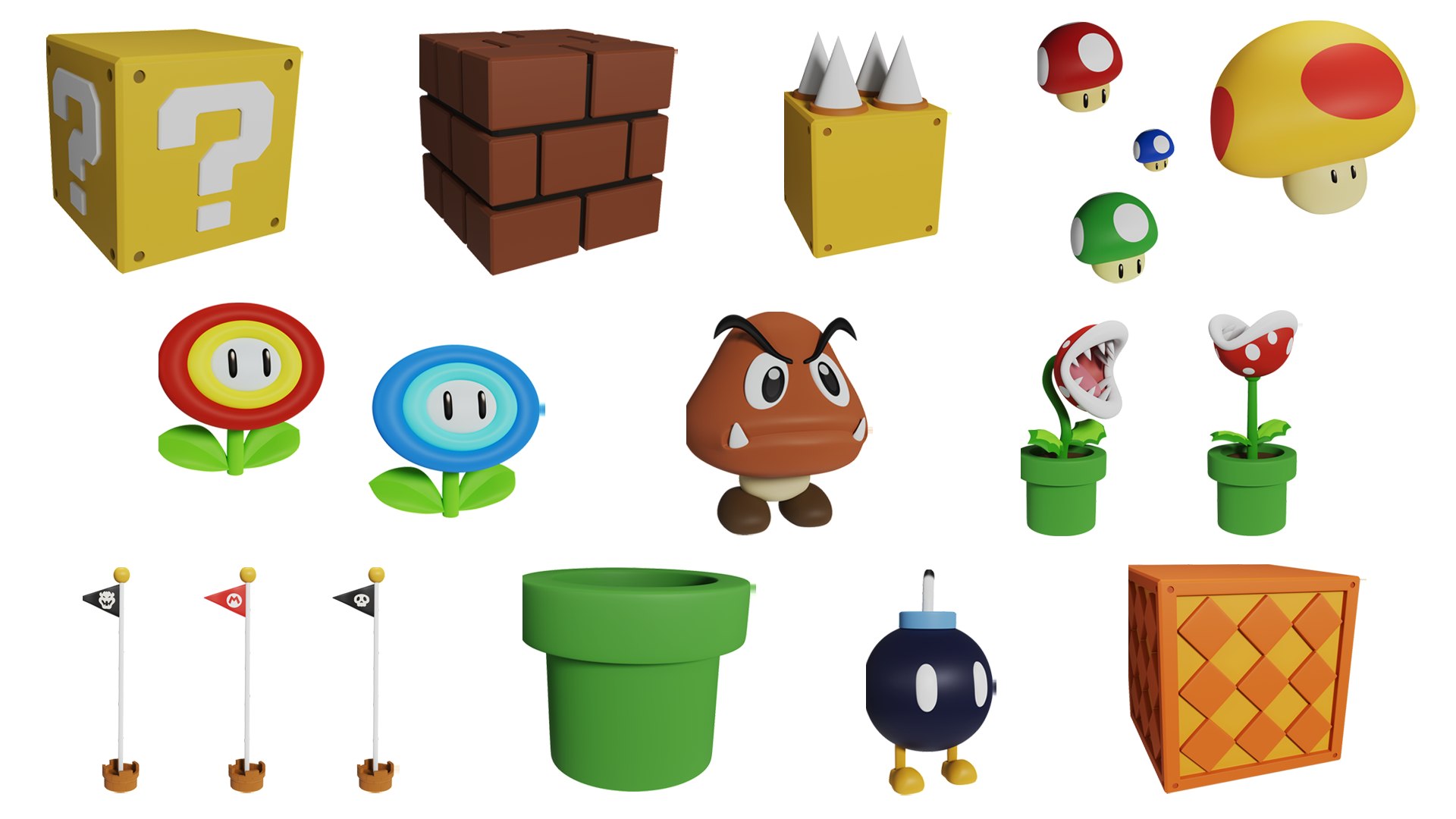 Mario Universe 3D Models - Compilation Model - TurboSquid 2256879