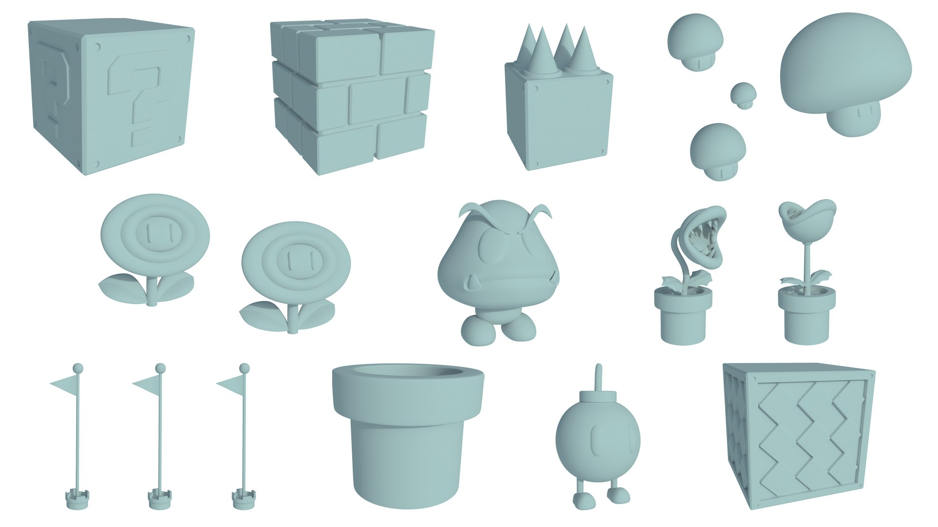 Mario Universe 3D Models - Compilation Model - TurboSquid 2256879