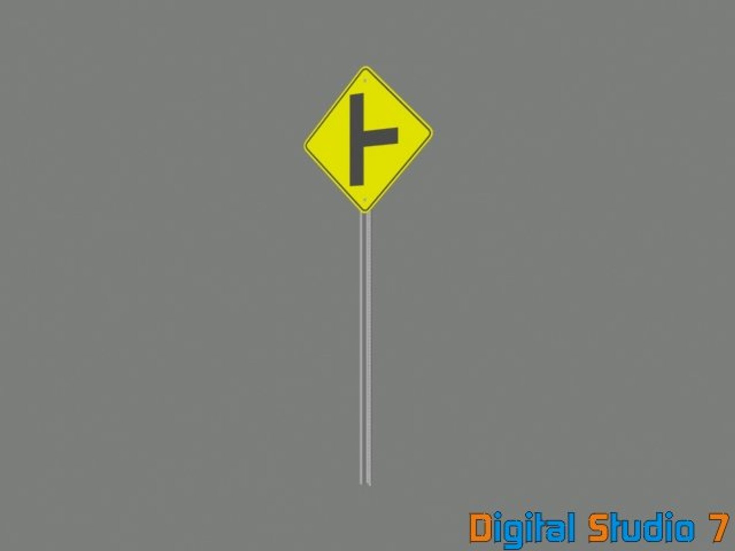 adjacent road sign 3d max