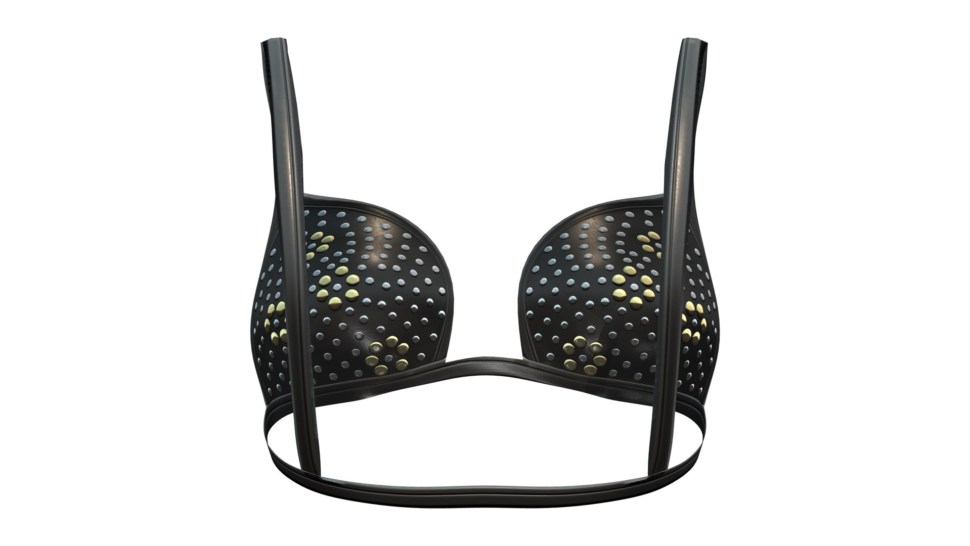 Black Leather Bra With Silver And Gold Dots 3D Model - TurboSquid 1951782