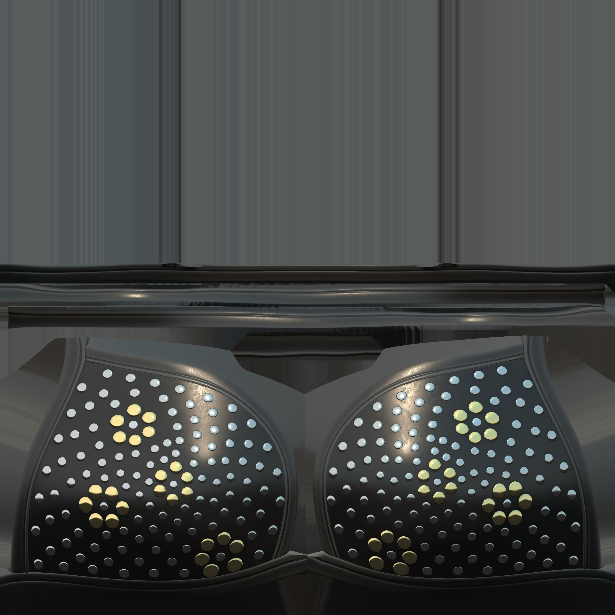 Sutiã de couro preto com bolinhas prateadas e douradas Modelo 3D - TurboSquid 1951782