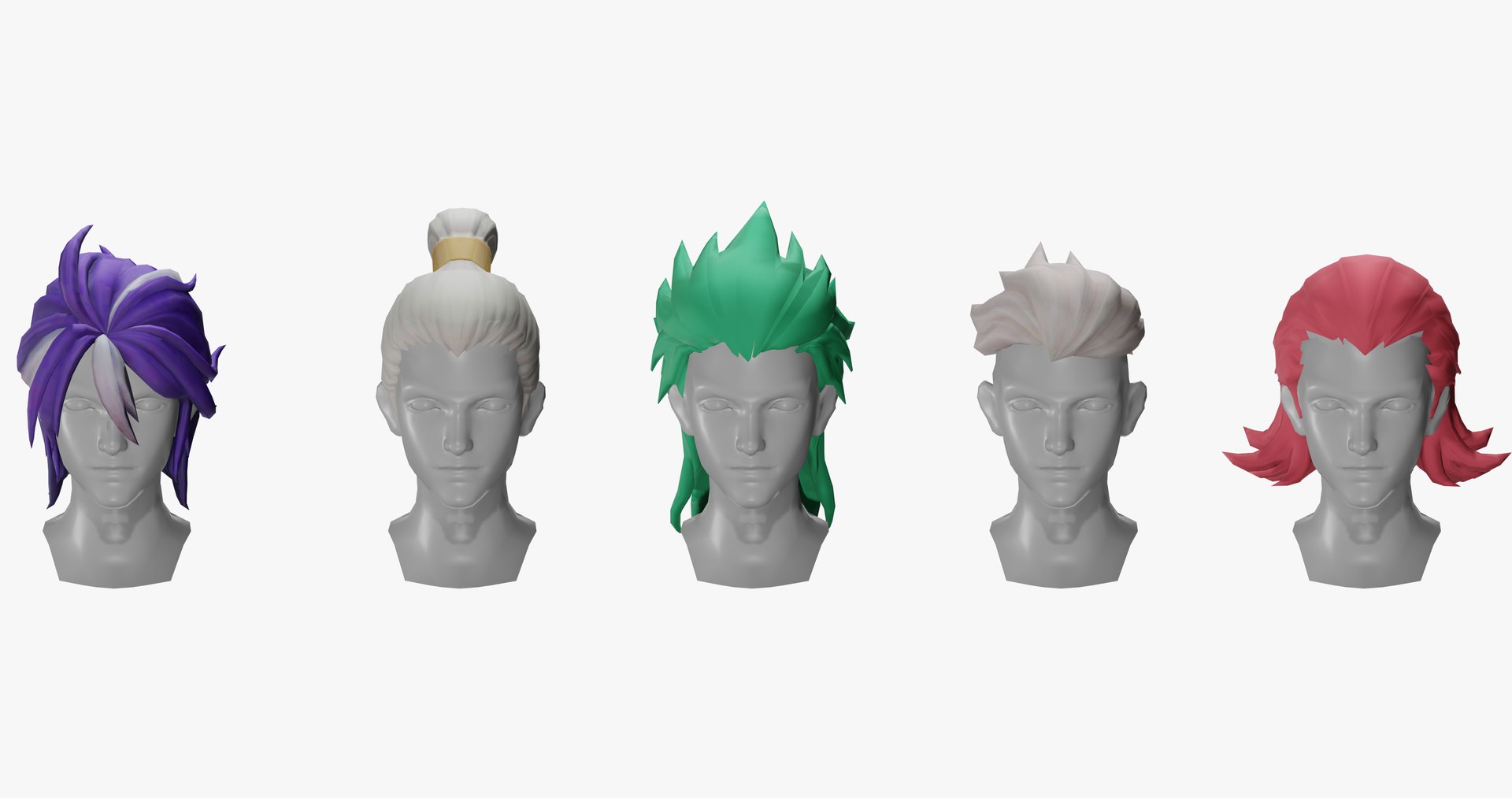 20 STYLIZED MALE HAIR MODELS PACK 7 3D Model - TurboSquid 2216570