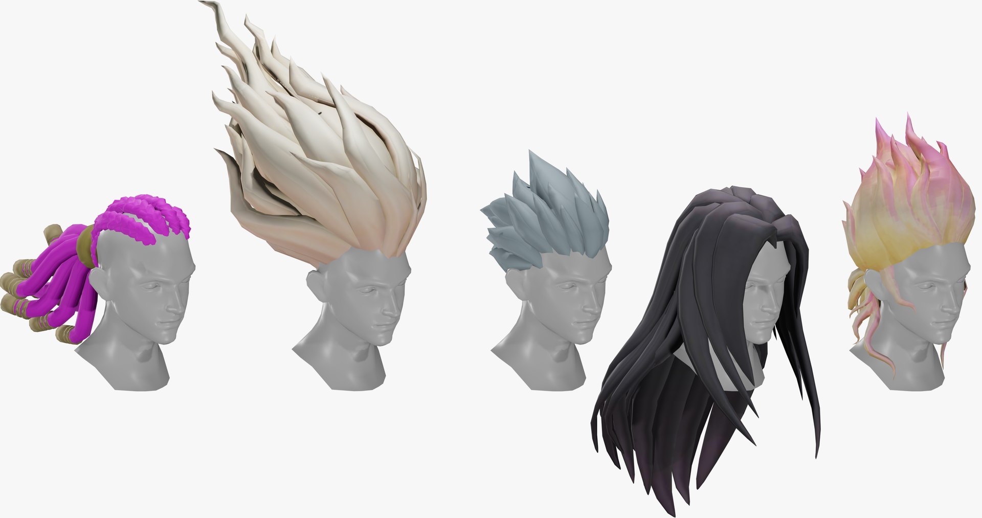 20 STYLIZED MALE HAIR MODELS PACK 7 3D Model - TurboSquid 2216570