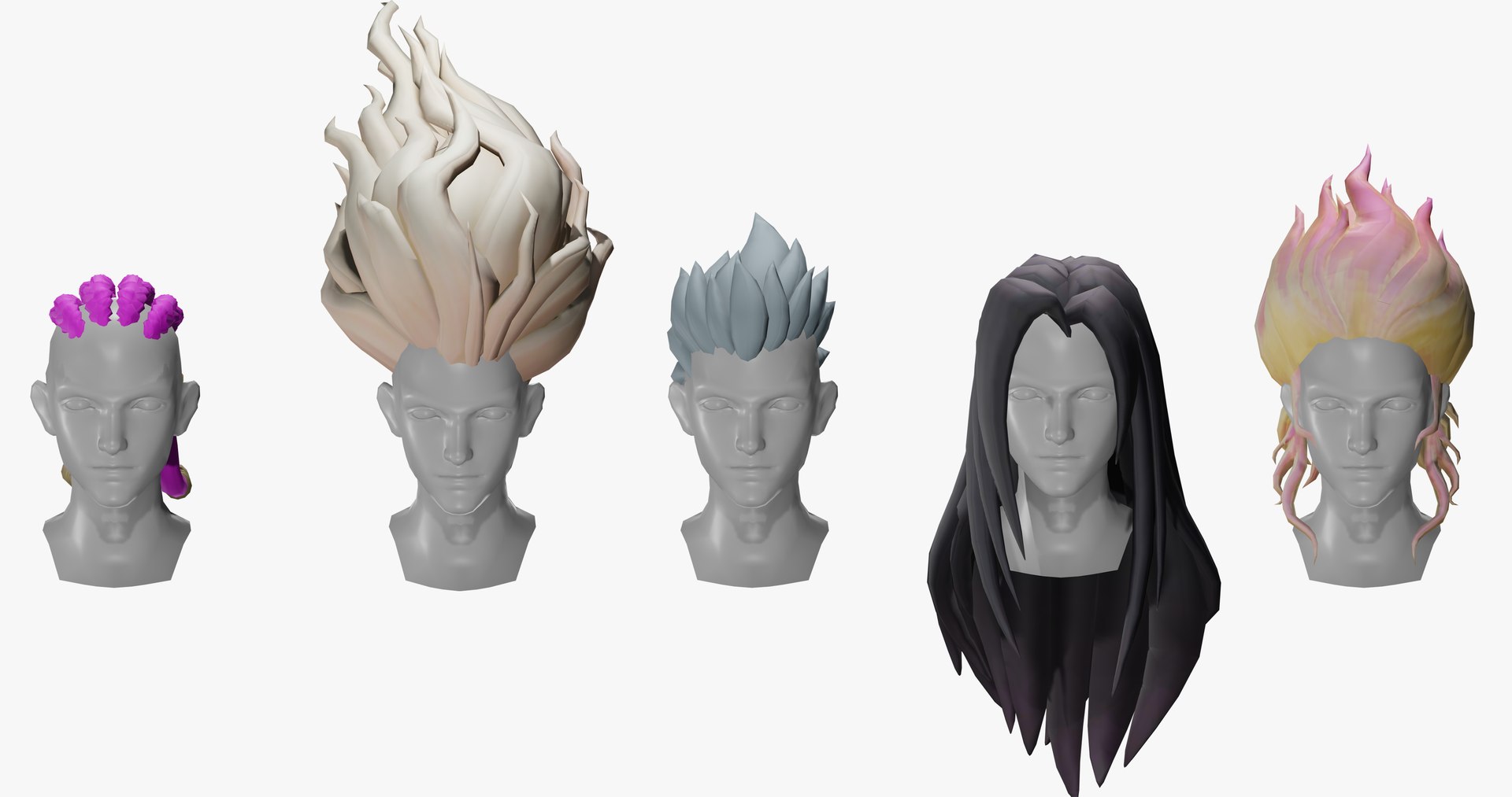 20 STYLIZED MALE HAIR MODELS PACK 7 3D Model - TurboSquid 2216570