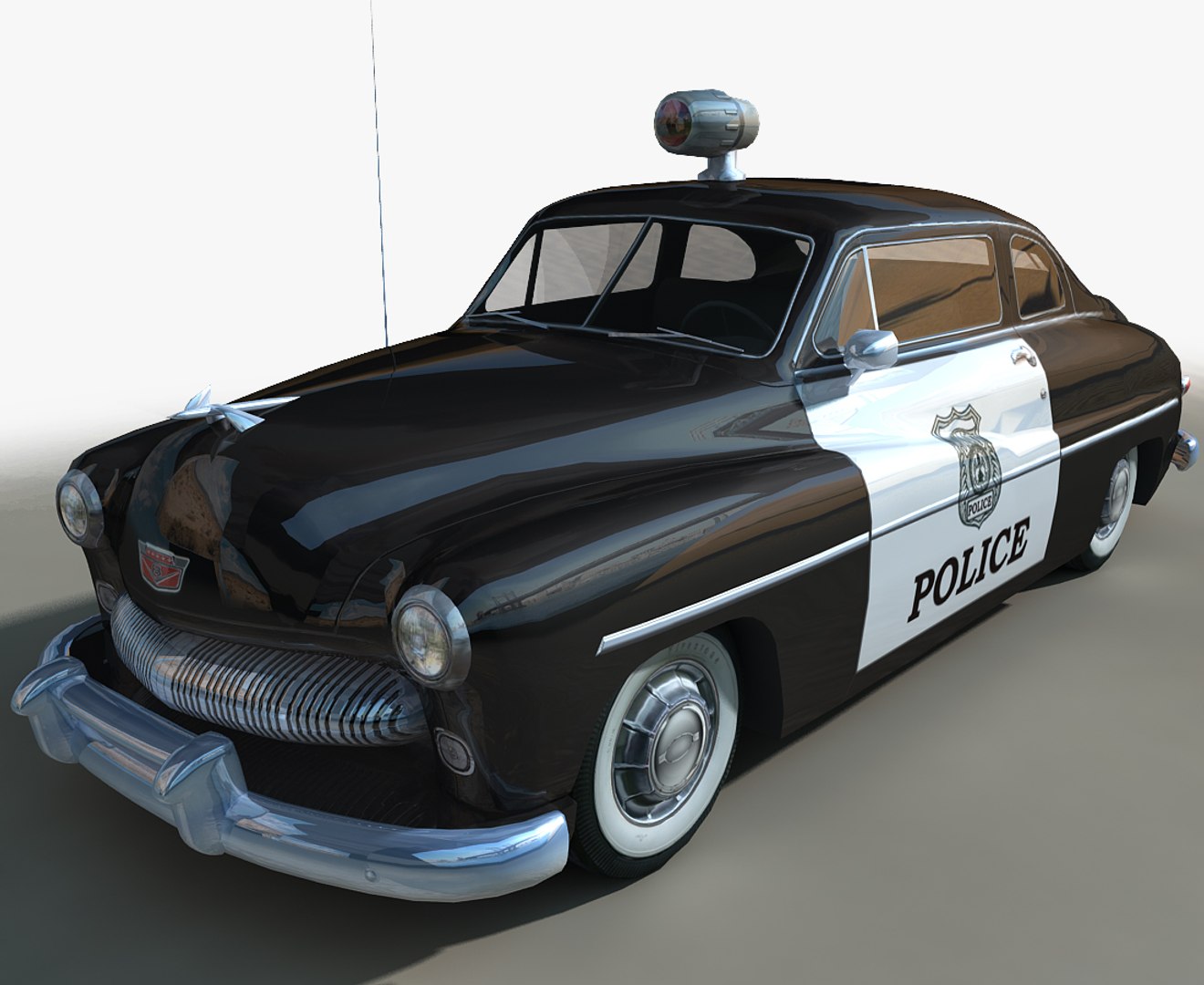 Generic Retro Police Car Model - TurboSquid 1314771