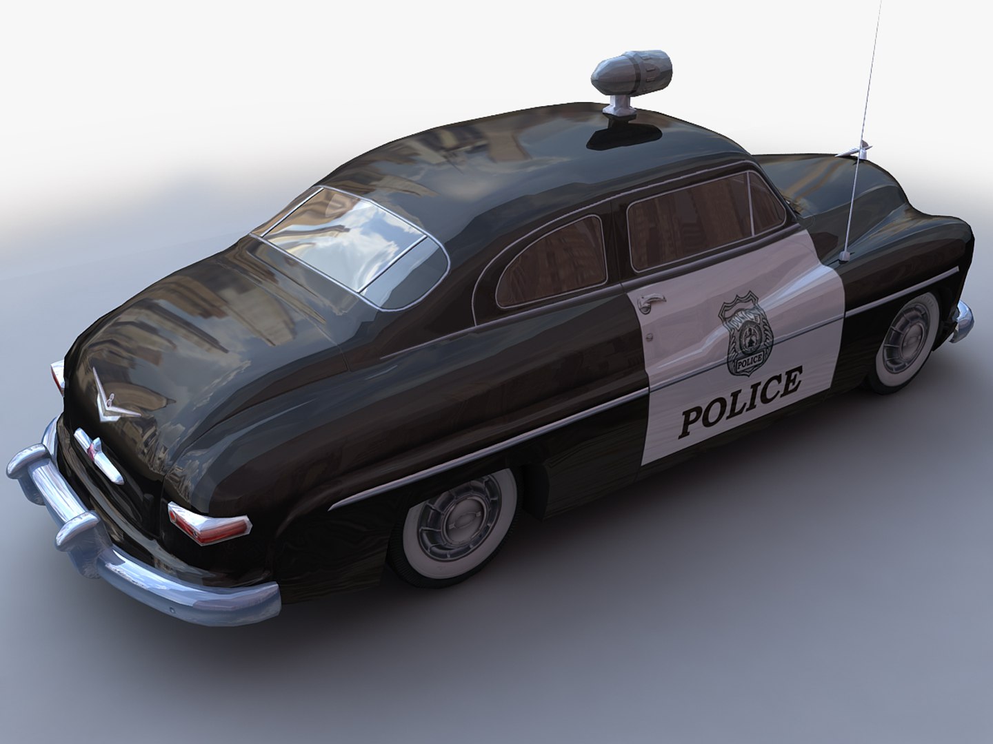 Generic Retro Police Car Model - TurboSquid 1314771