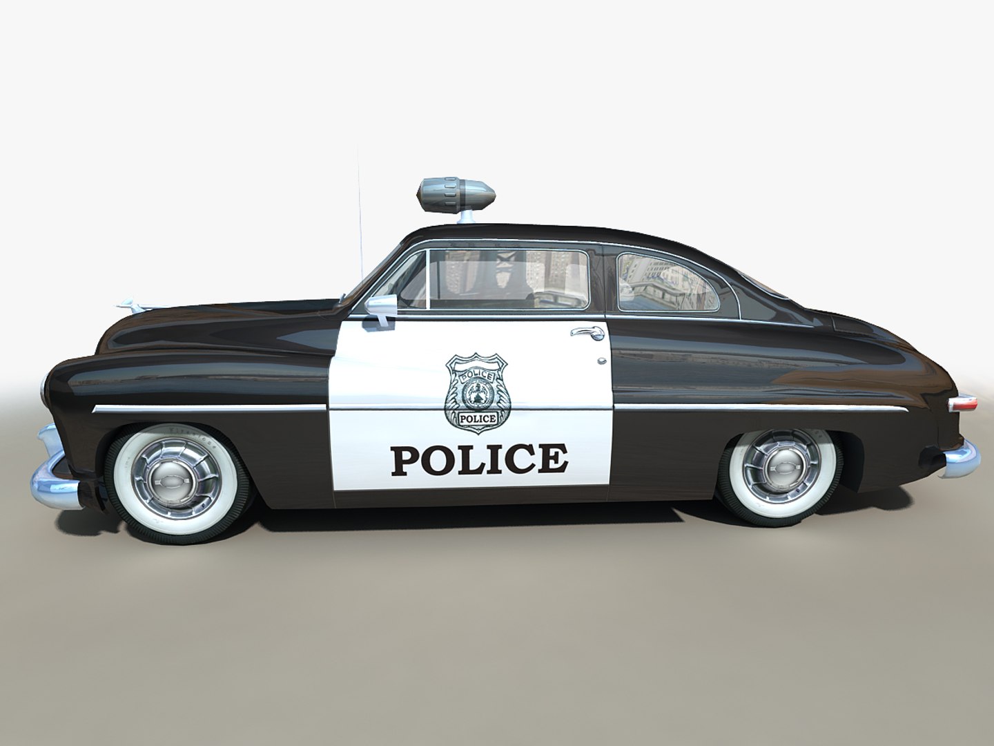 Generic Retro Police Car Model - TurboSquid 1314771