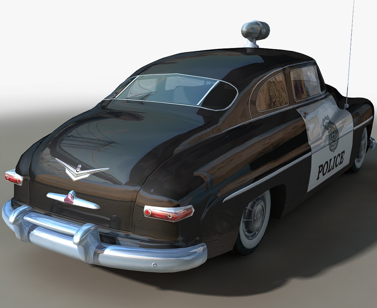 Generic Retro Police Car Model - TurboSquid 1314771