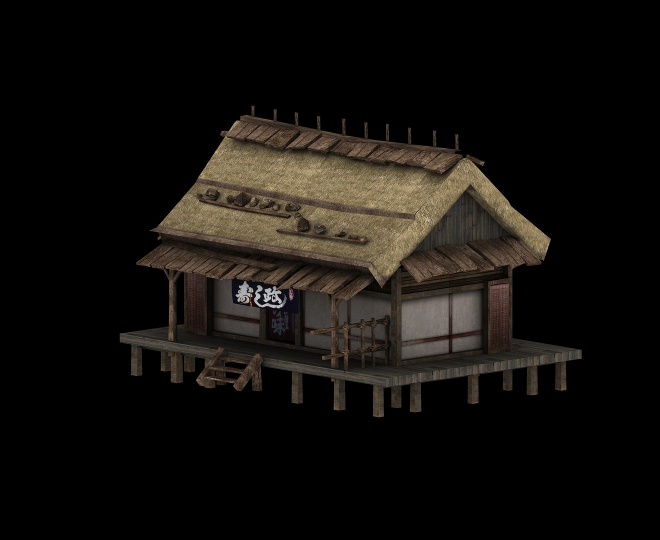 3d Model Dojo Building Shinto Edo