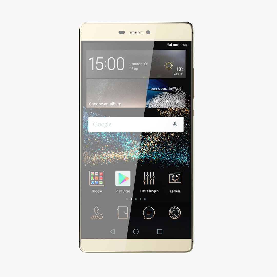 3d model realistic huawei p8 gold