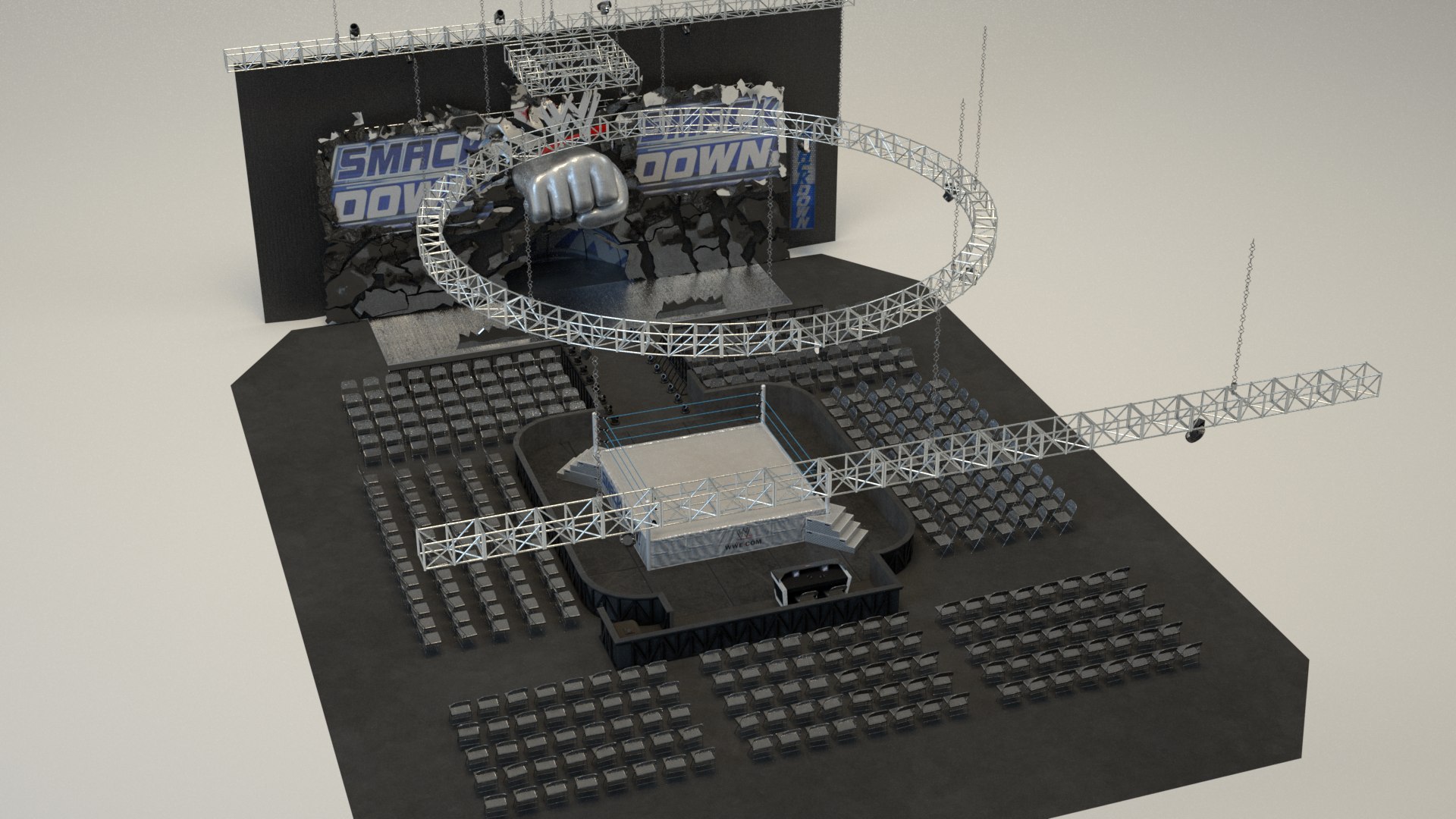 3D WWE Wrestling Arena Model - TurboSquid 1976430