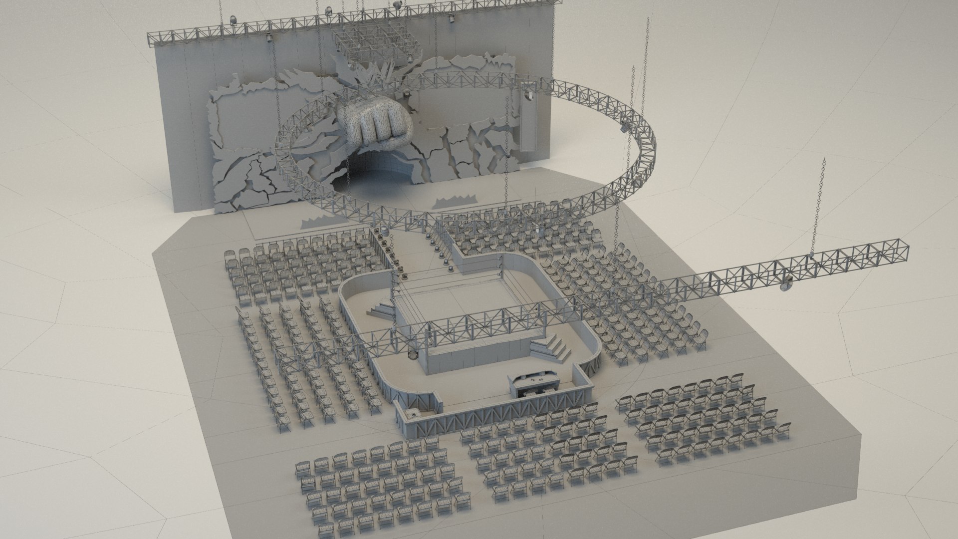 3D WWE Wrestling Arena Model - TurboSquid 1976430