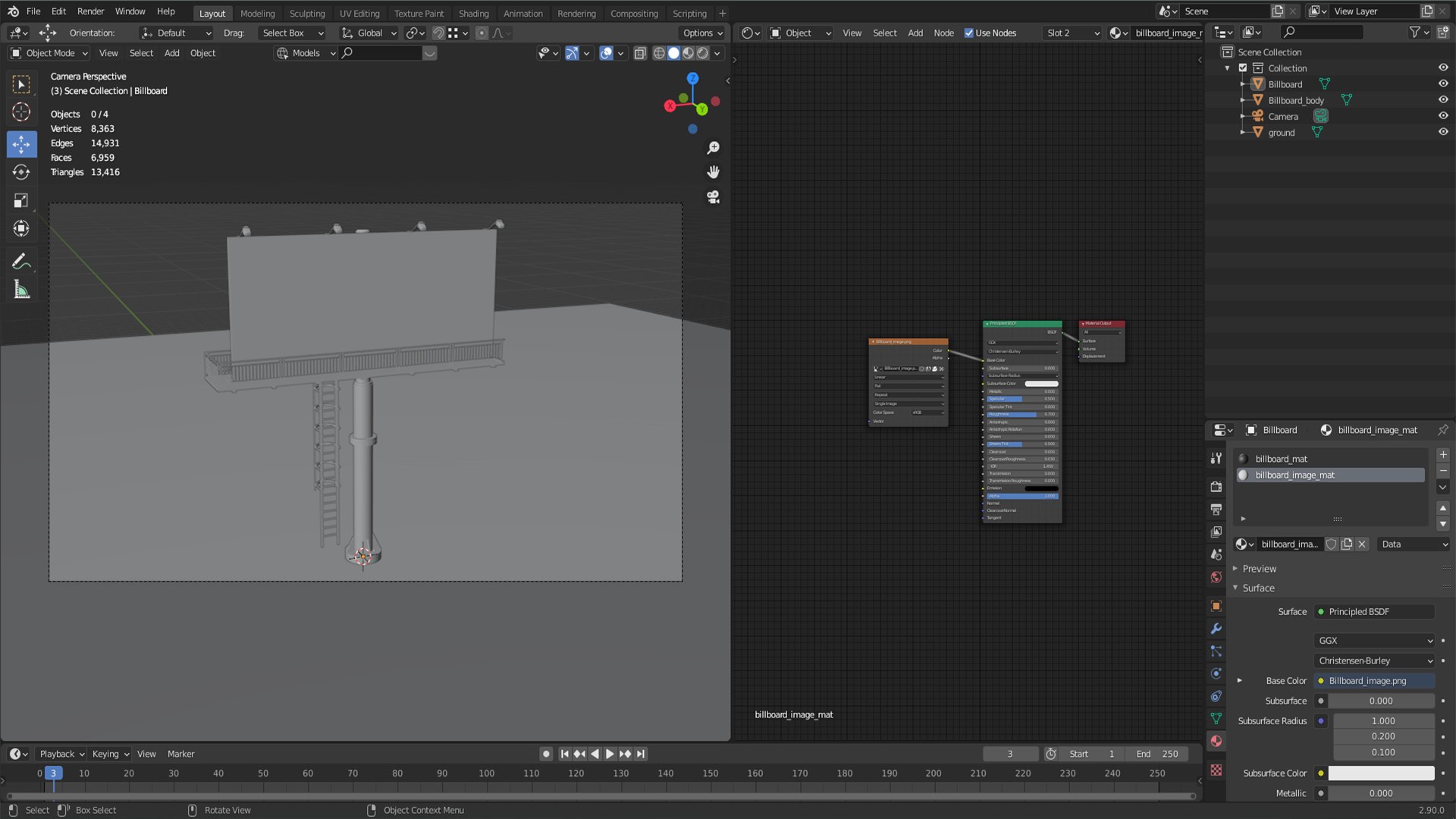 3D Billboard Modeled Blender - TurboSquid 1646309