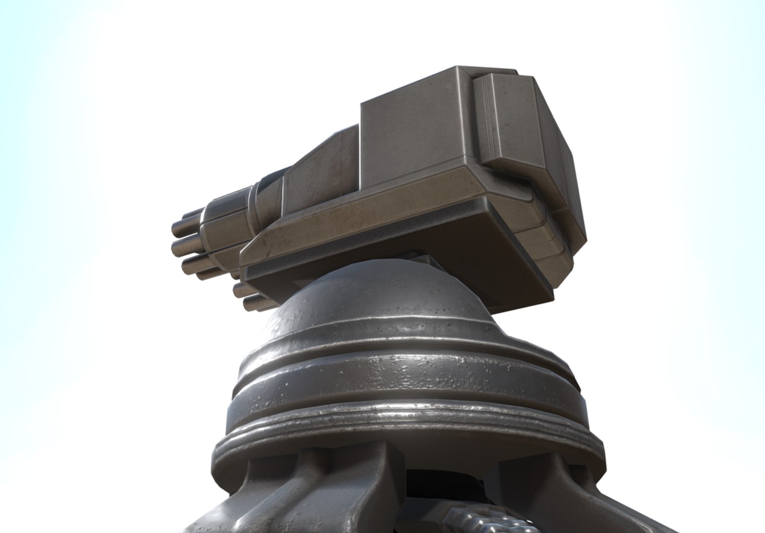 3d Futuristic Gatling Gun Tower Model