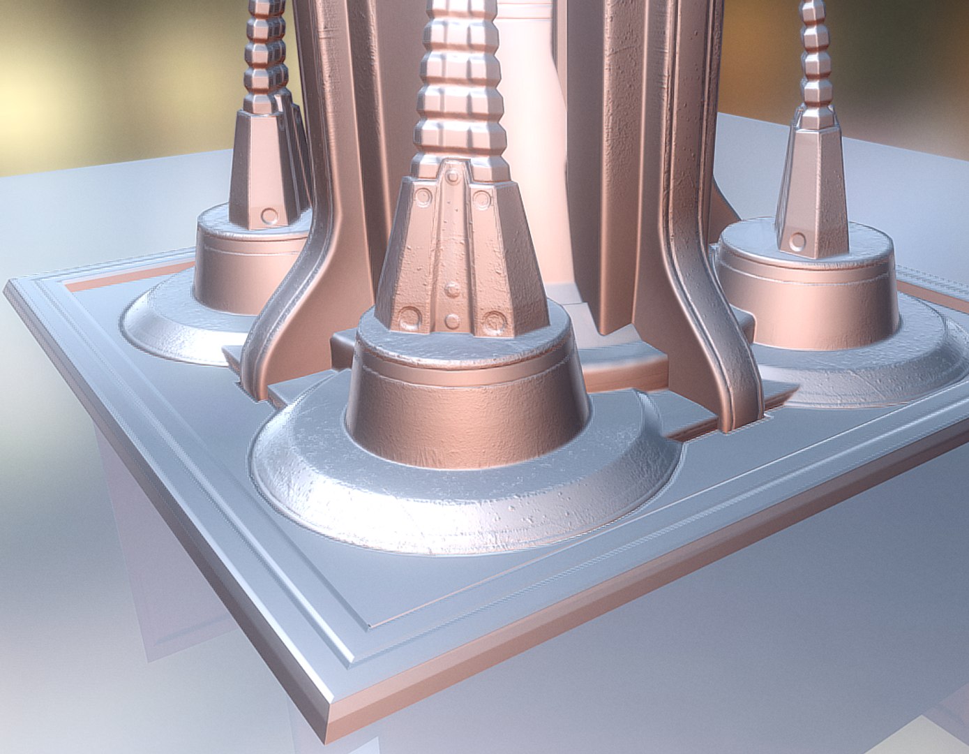 3d futuristic gatling gun tower model