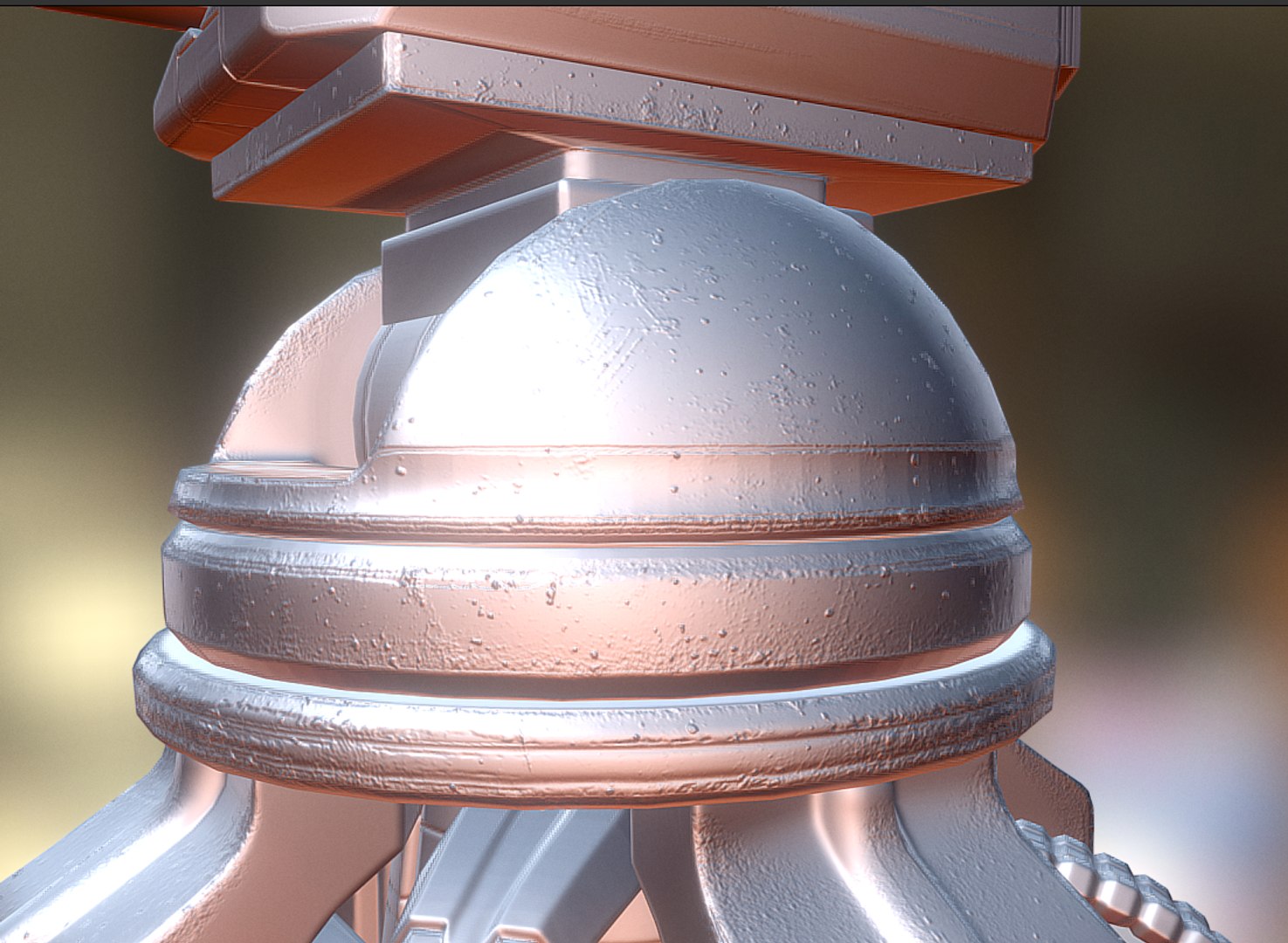 3d futuristic gatling gun tower model