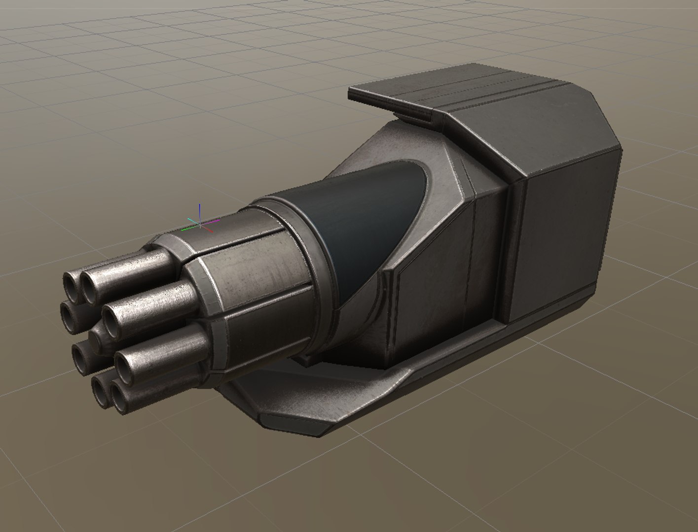 3d futuristic gatling gun tower model