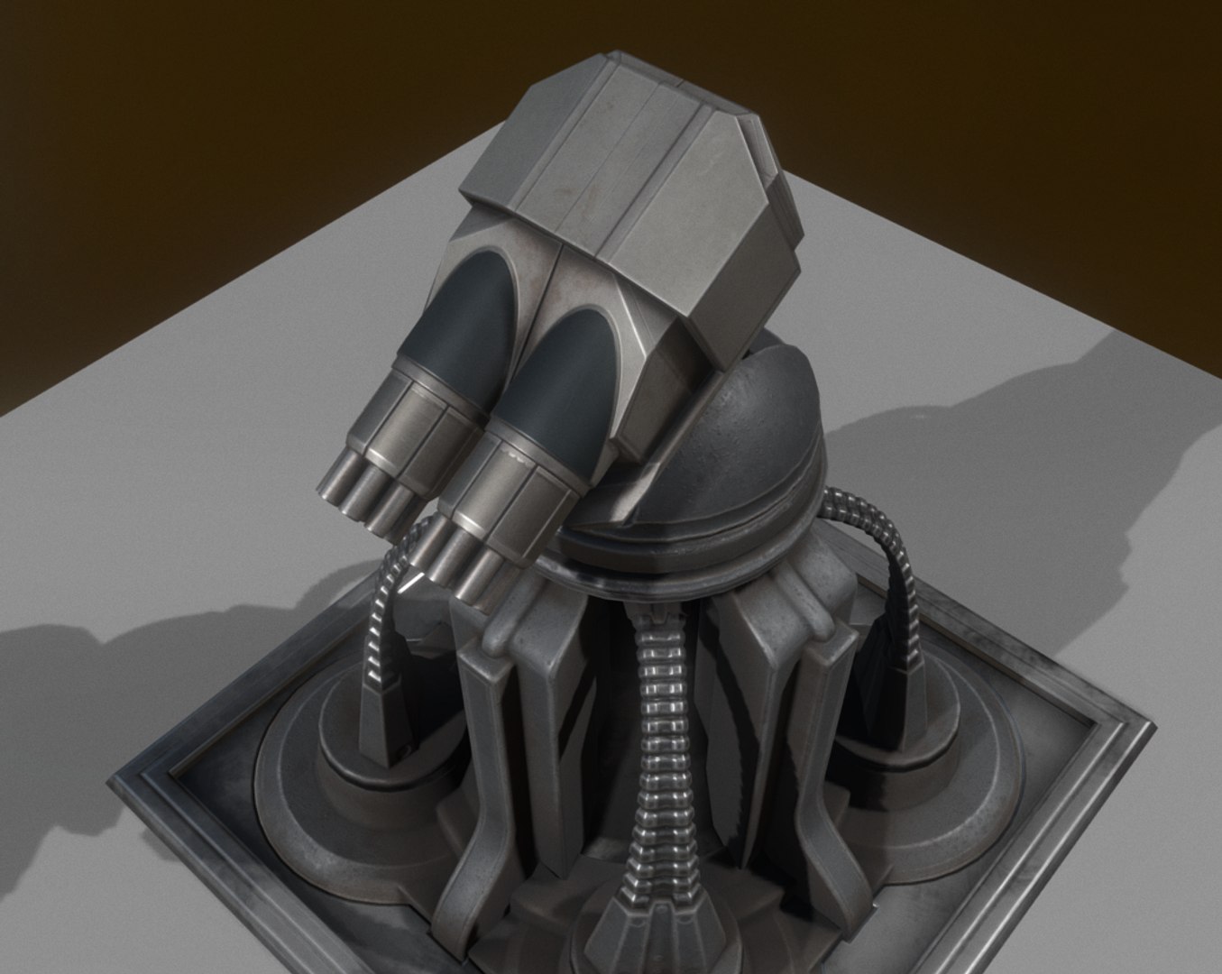 3d Futuristic Gatling Gun Tower Model