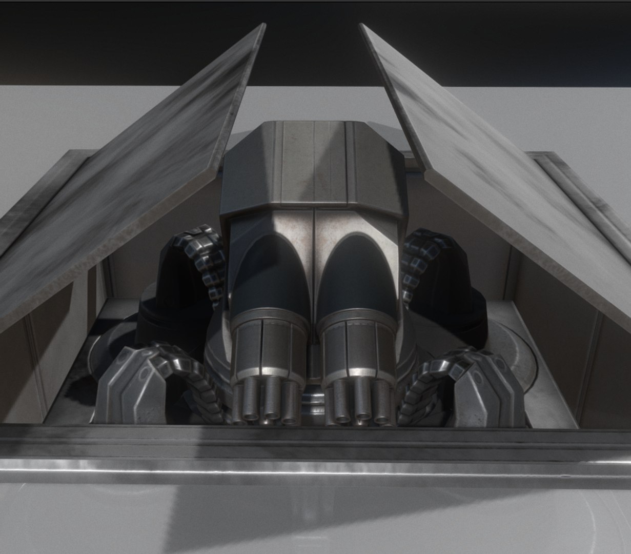 3d Futuristic Gatling Gun Tower Model