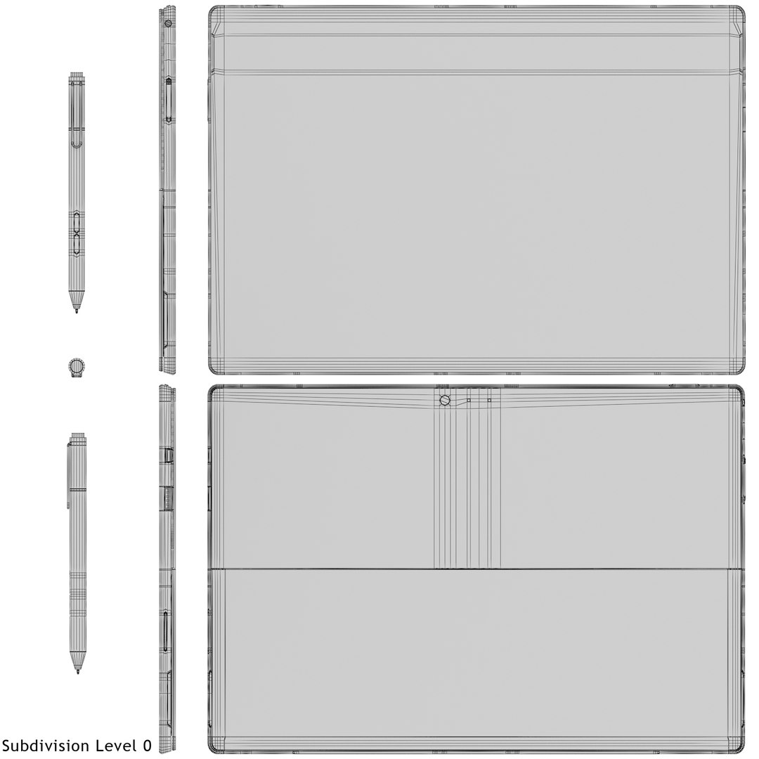 realistic microsoft surface pro obj
