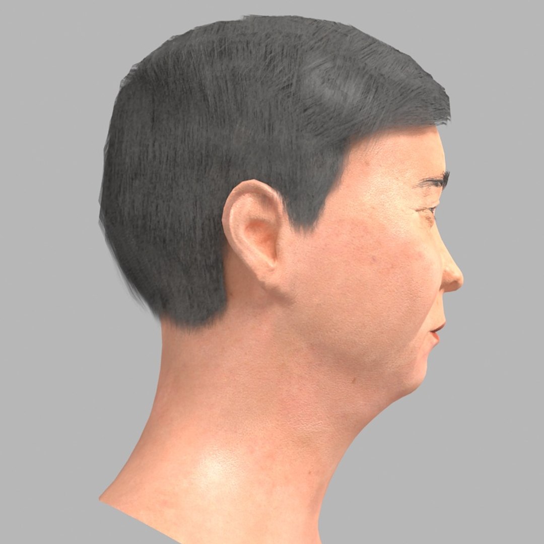 Realistic asian man head 3D - TurboSquid 1206036