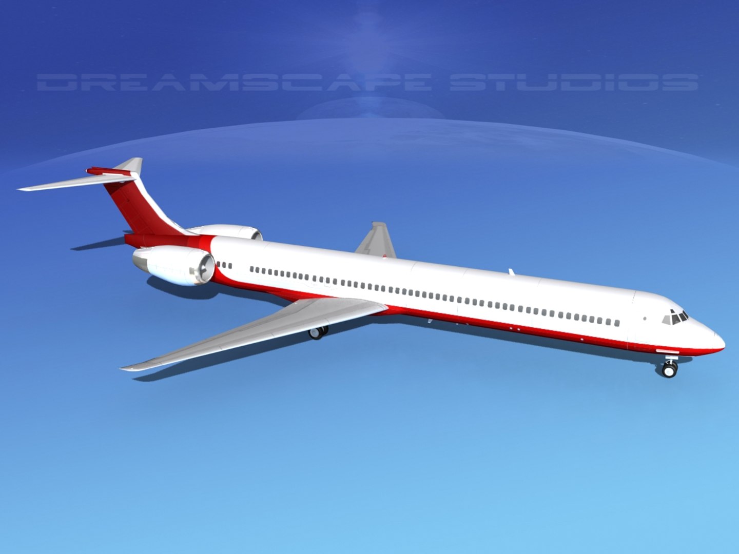 3d Model Md-90 Jet Commercial