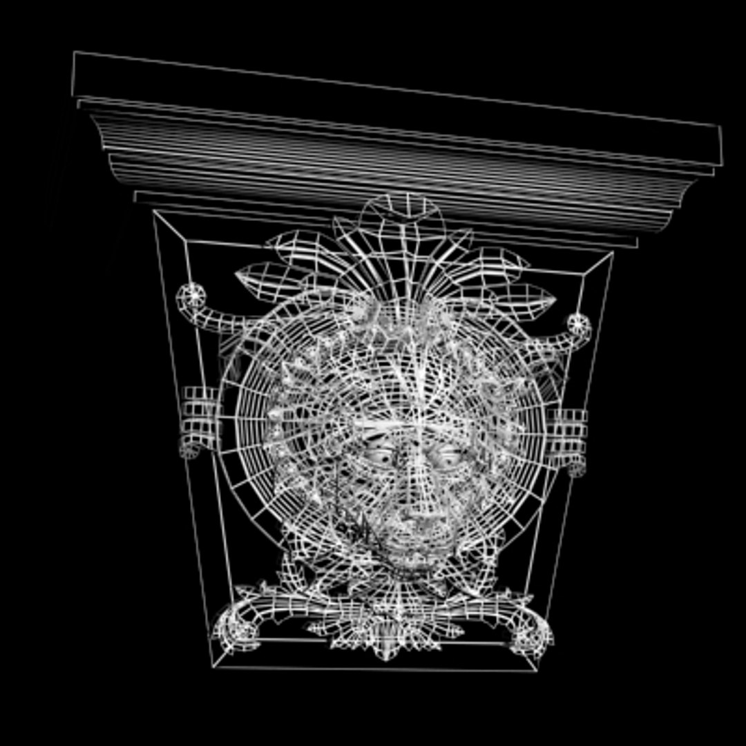 lion head key stone 3d max