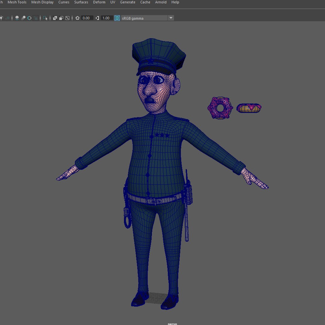 Policeman Cartoon 3D Model - TurboSquid 1531313