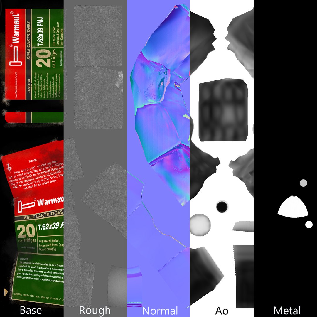 Ammunition Box 7 62x39 FMJ for AK SKS RPD 3D model - TurboSquid 2150752