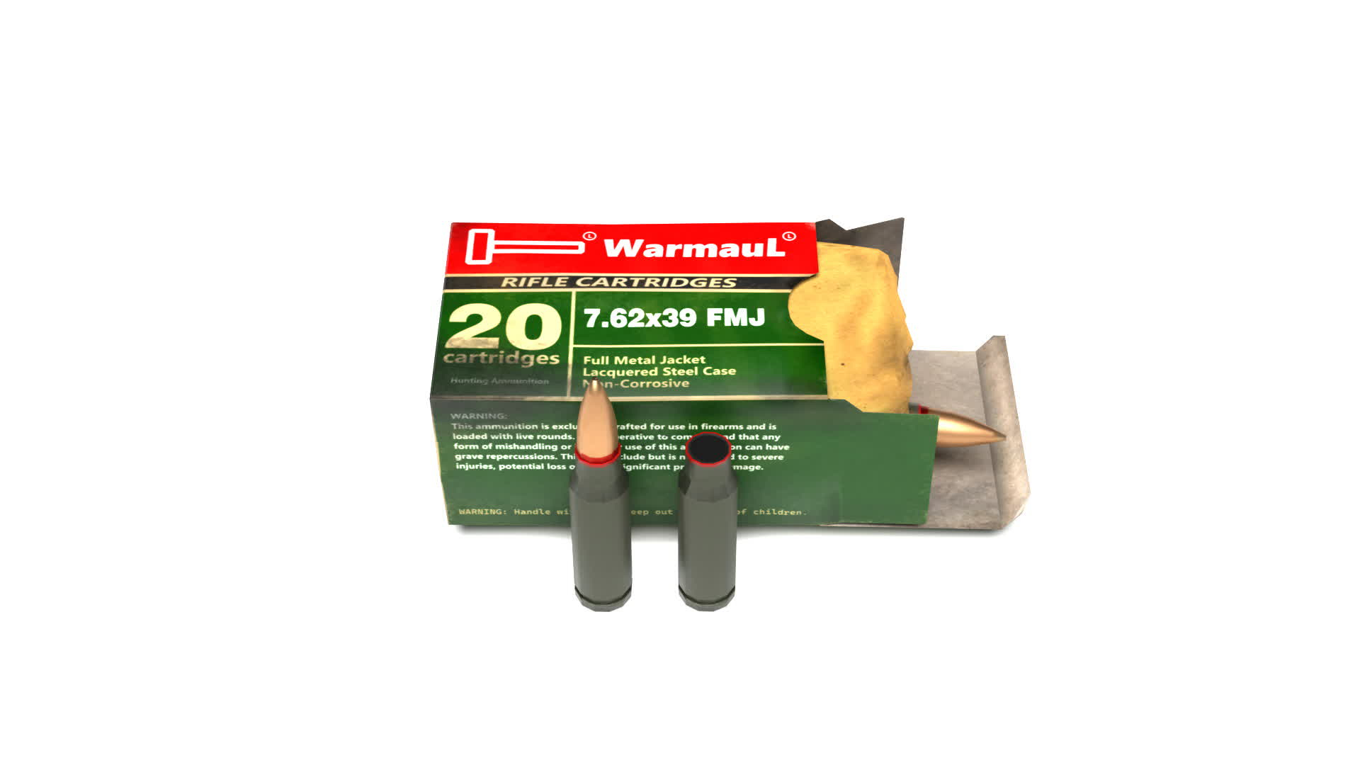 Ammunition Box 7 62x39 FMJ for AK SKS RPD 3D model - TurboSquid 2150752