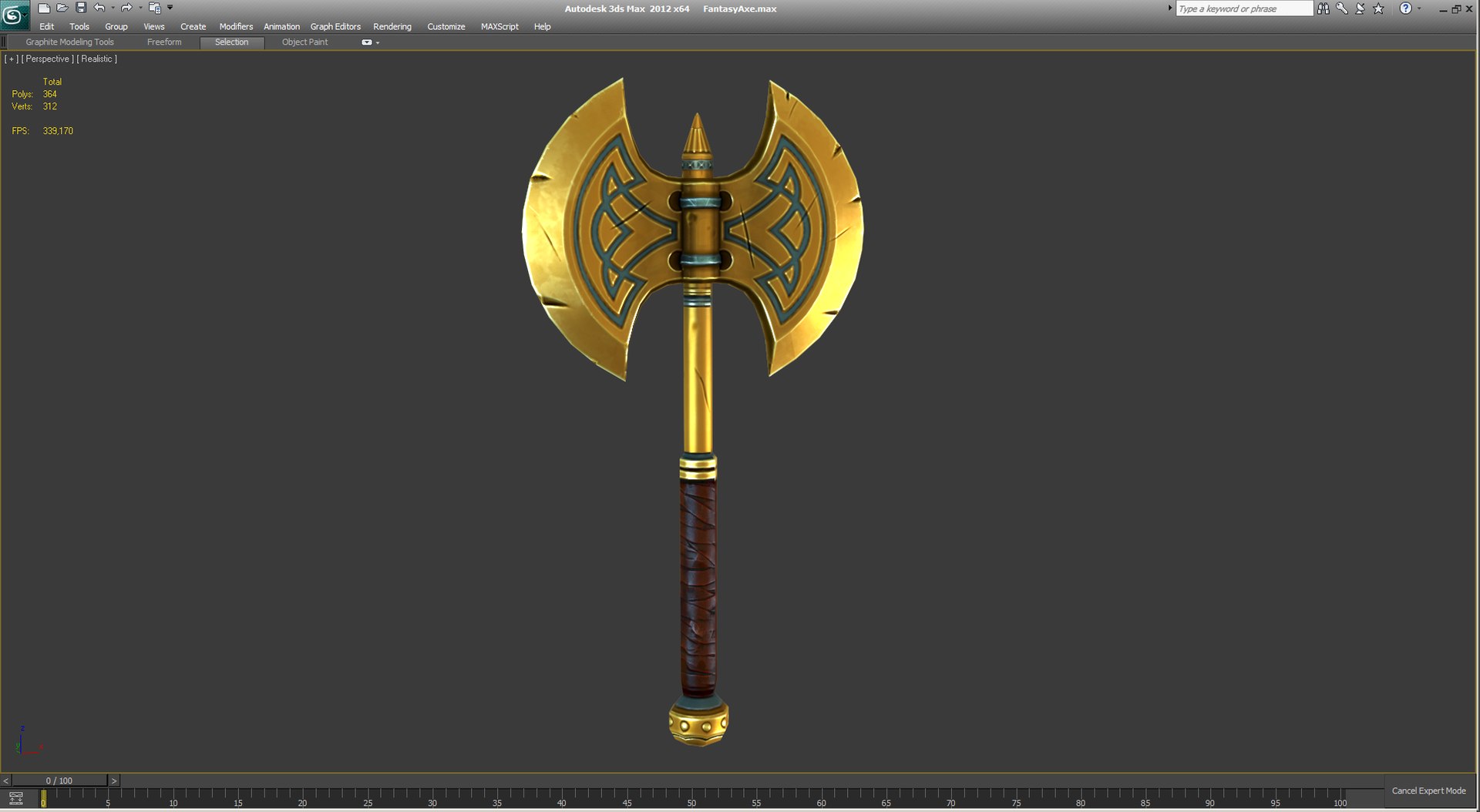 3d Model Fantasy Axe