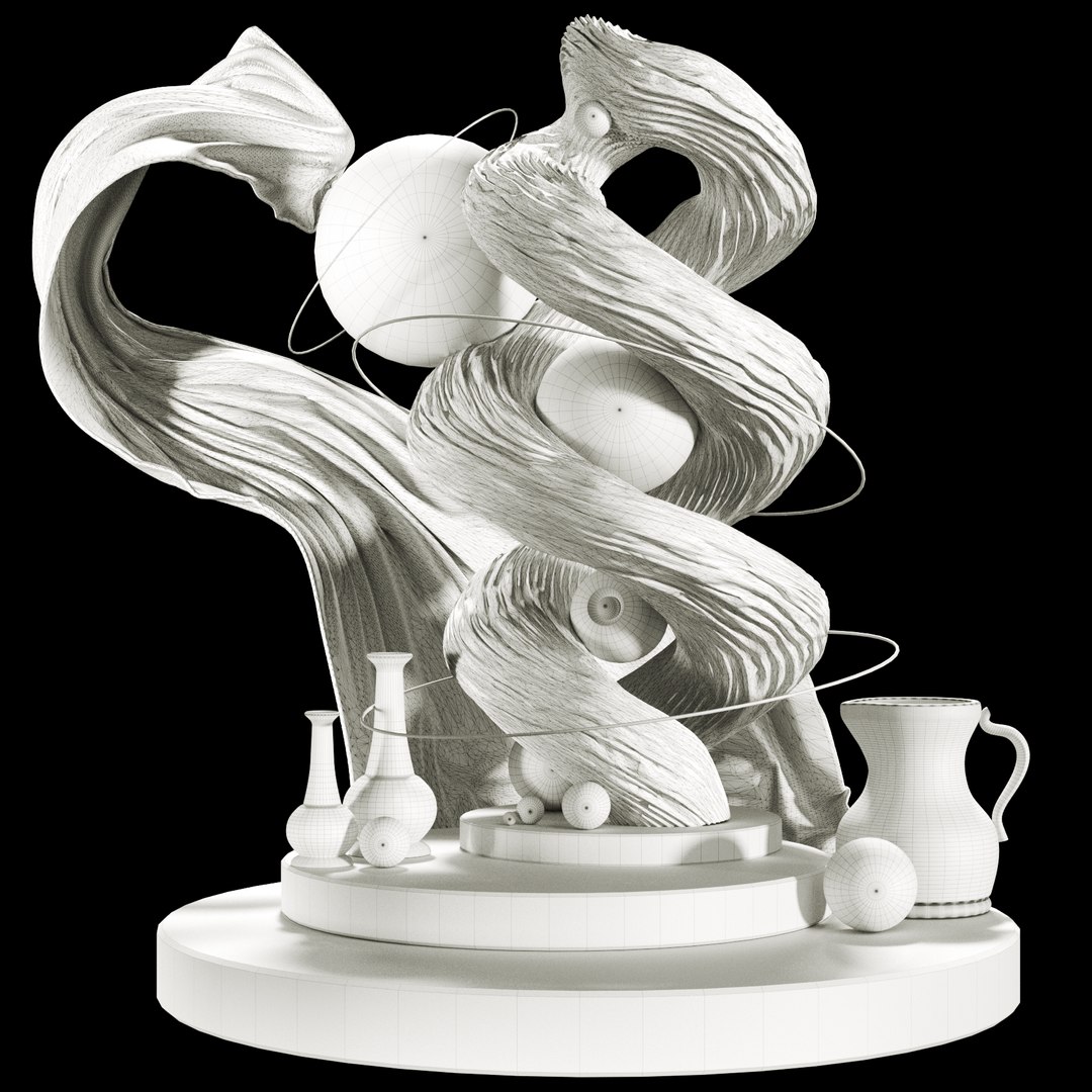 3D Futuristic Stone Decor - TurboSquid 1982891