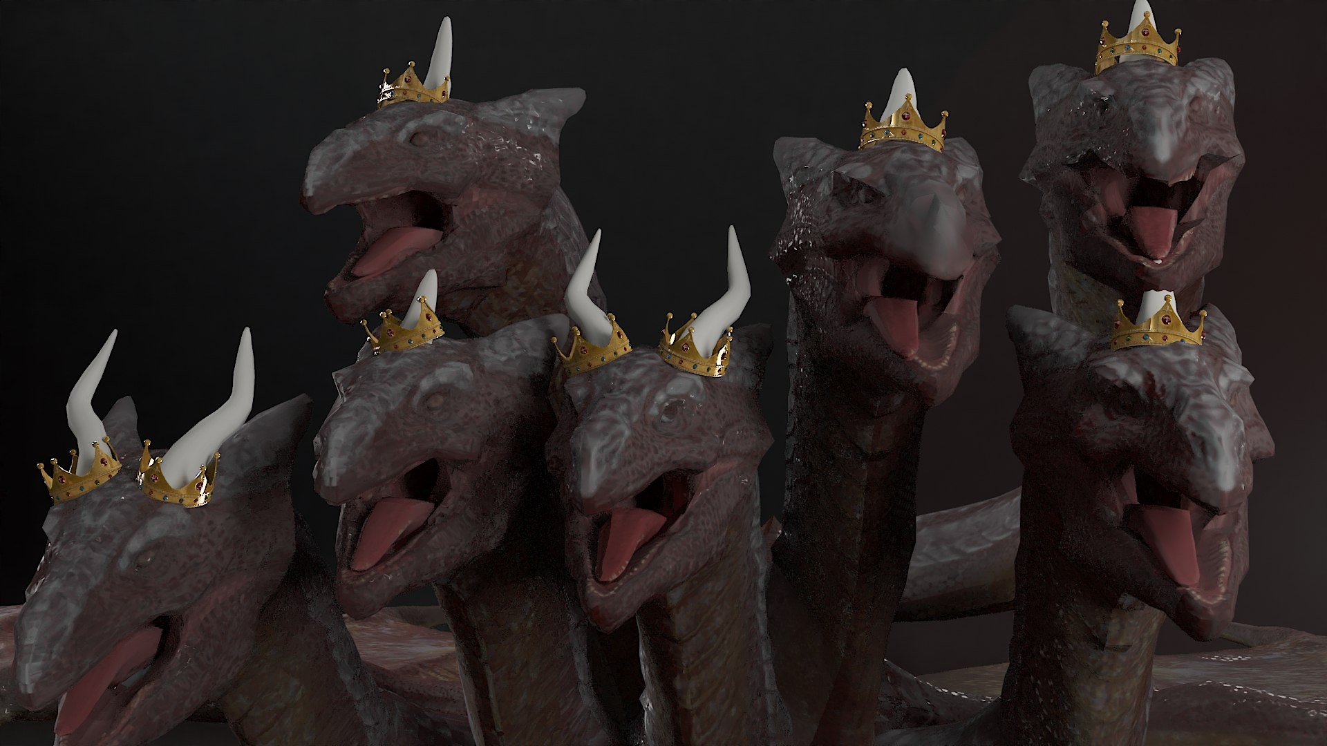 Dragon Irval The Wyvern King 7 Heads 3D Model - TurboSquid 2052780