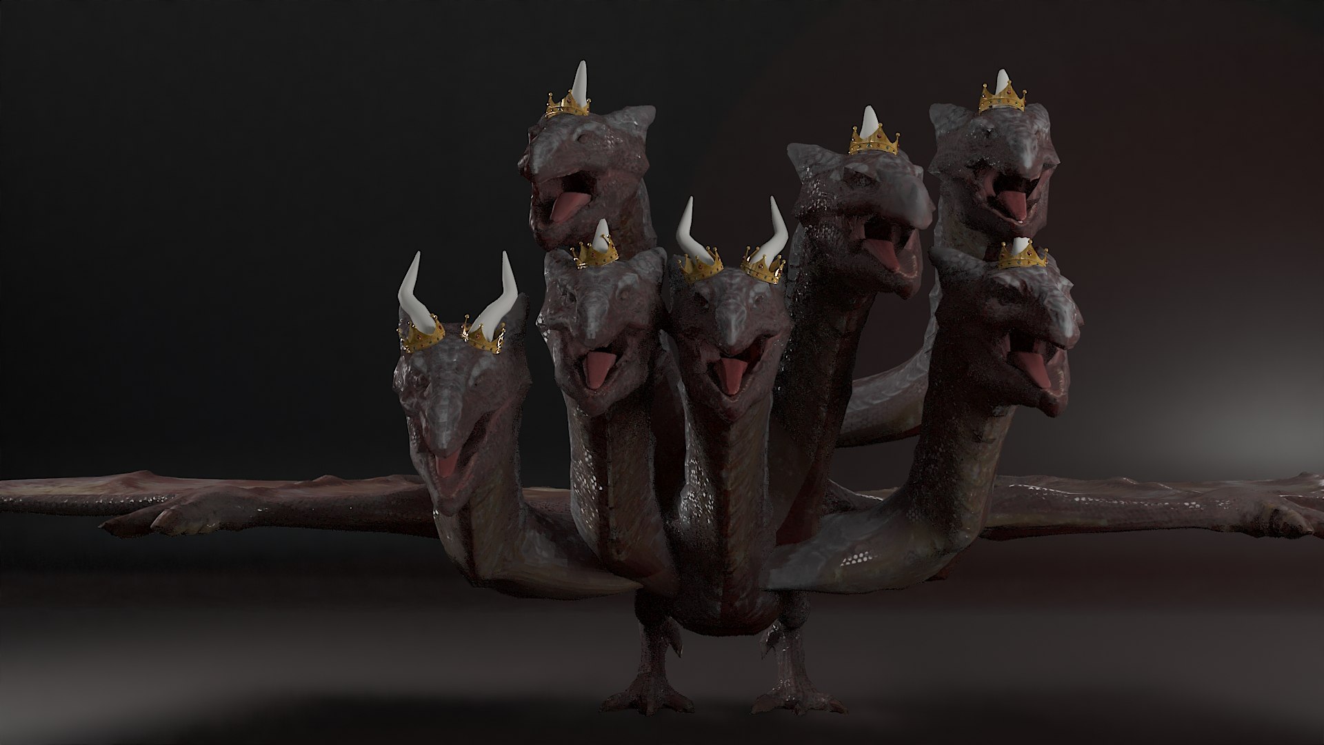 Dragon Irval The Wyvern King 7 Heads 3D Model - TurboSquid 2052780