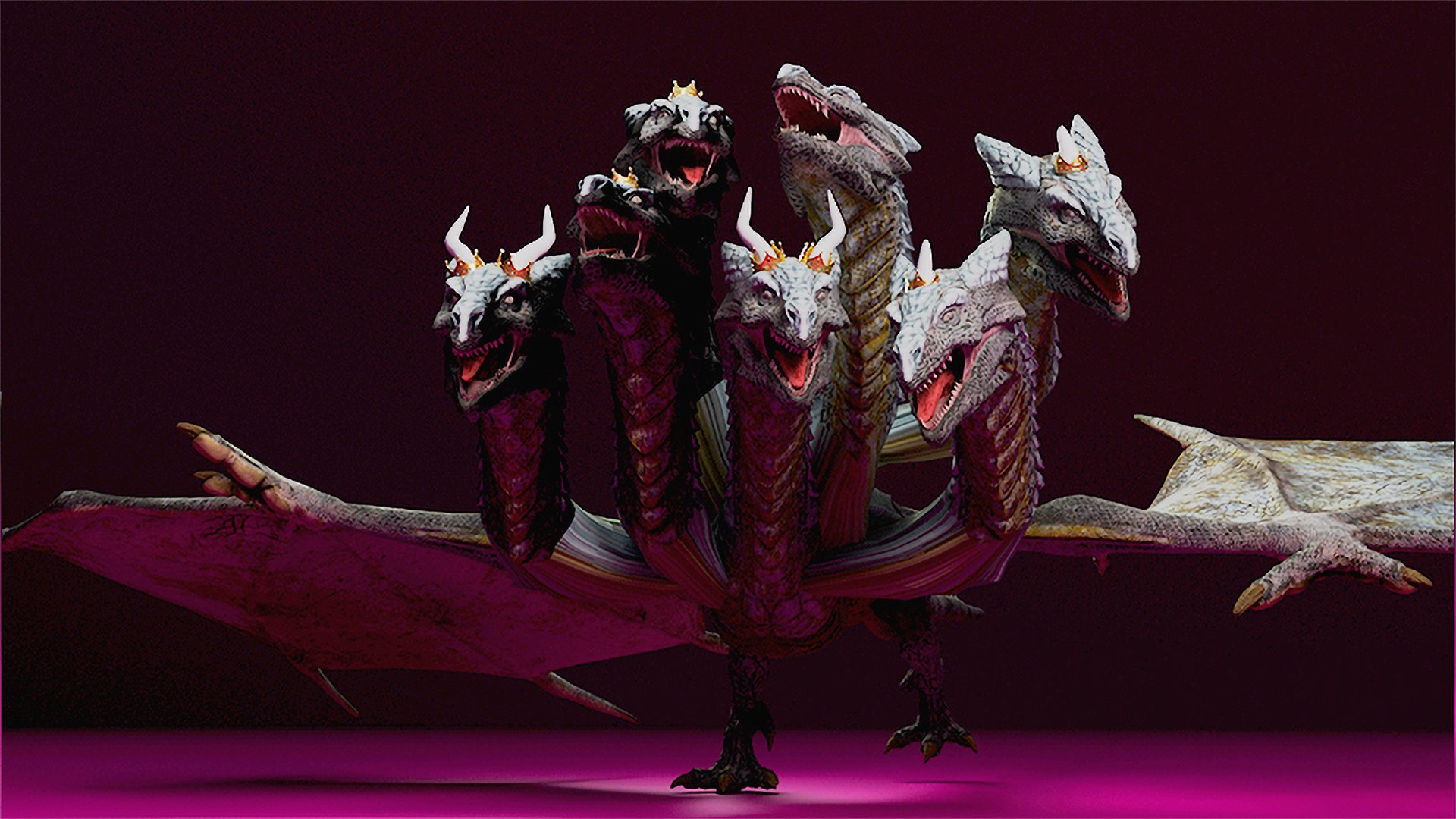Dragon Irval The Wyvern King 7 Heads 3D Model - TurboSquid 2052780