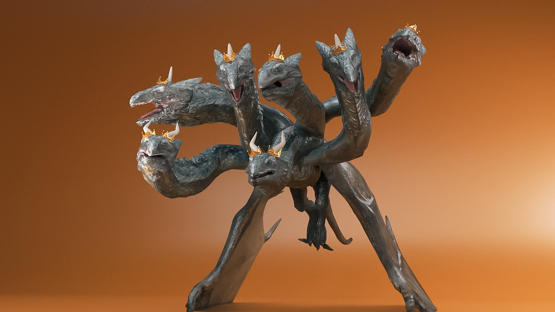 Dragon Irval The Wyvern King 7 Heads 3D Model - TurboSquid 2052780