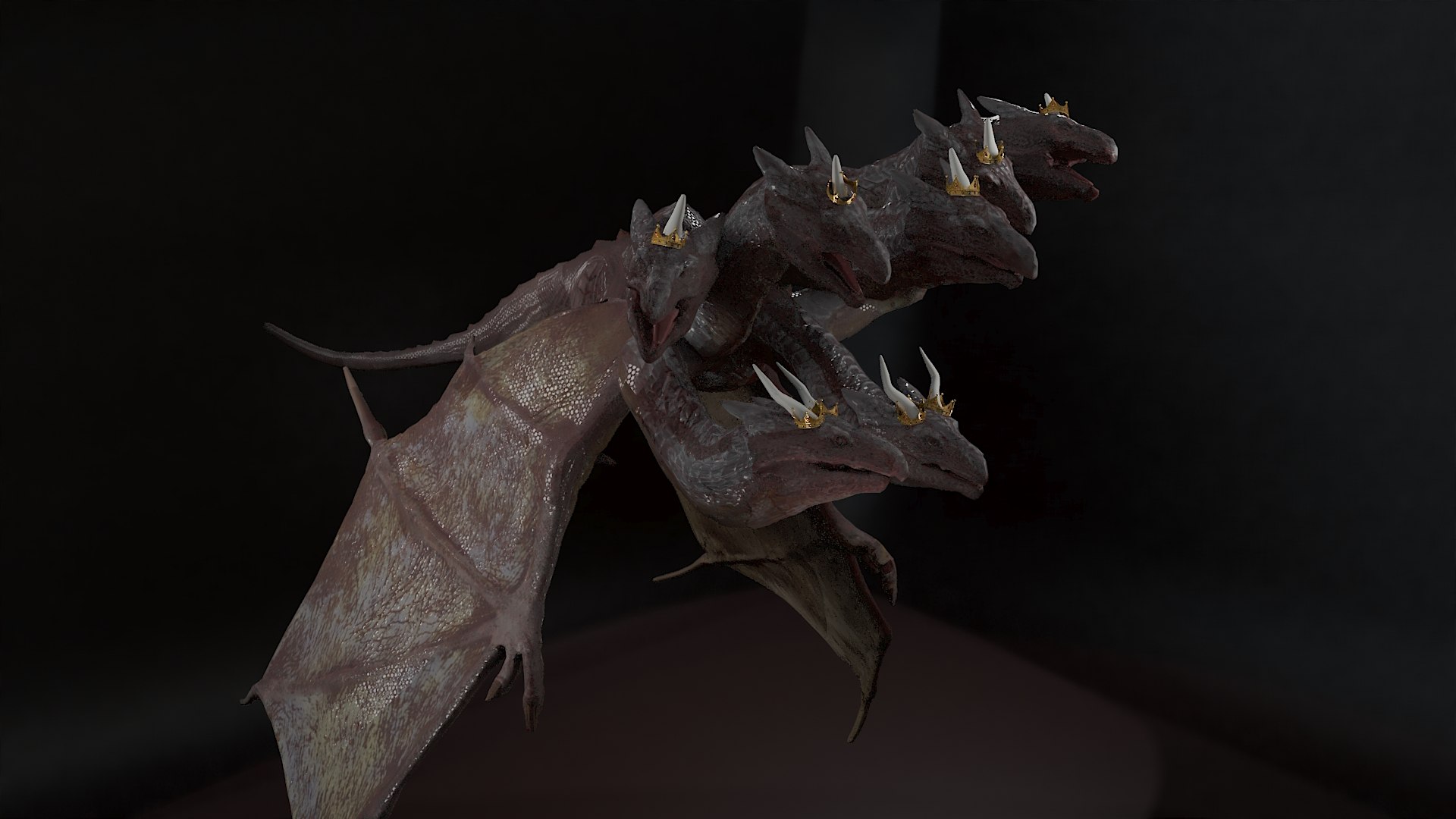 Dragon Irval The Wyvern King 7 Heads 3D Model - TurboSquid 2052780