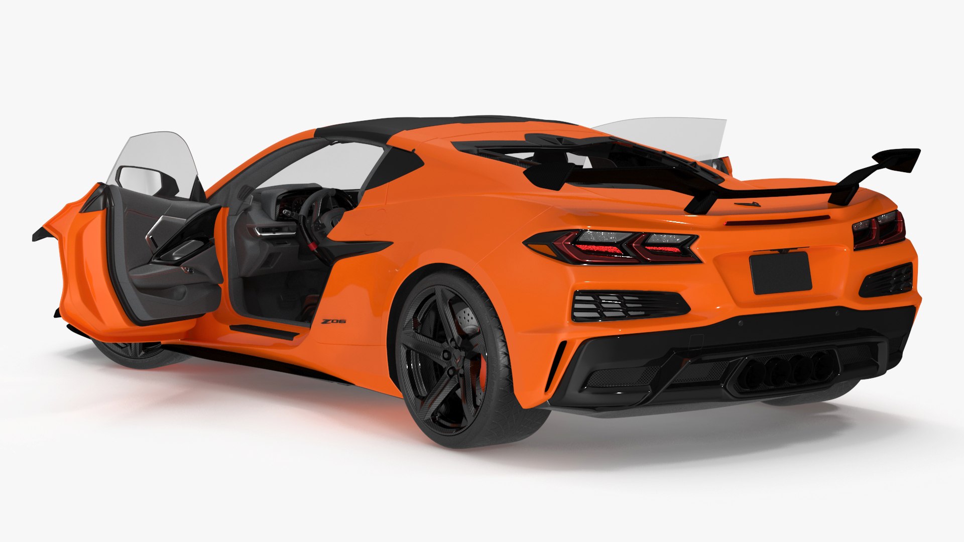 2023 Chevy Corvette Z0 Coupe Orange Rigged model - TurboSquid 2100752