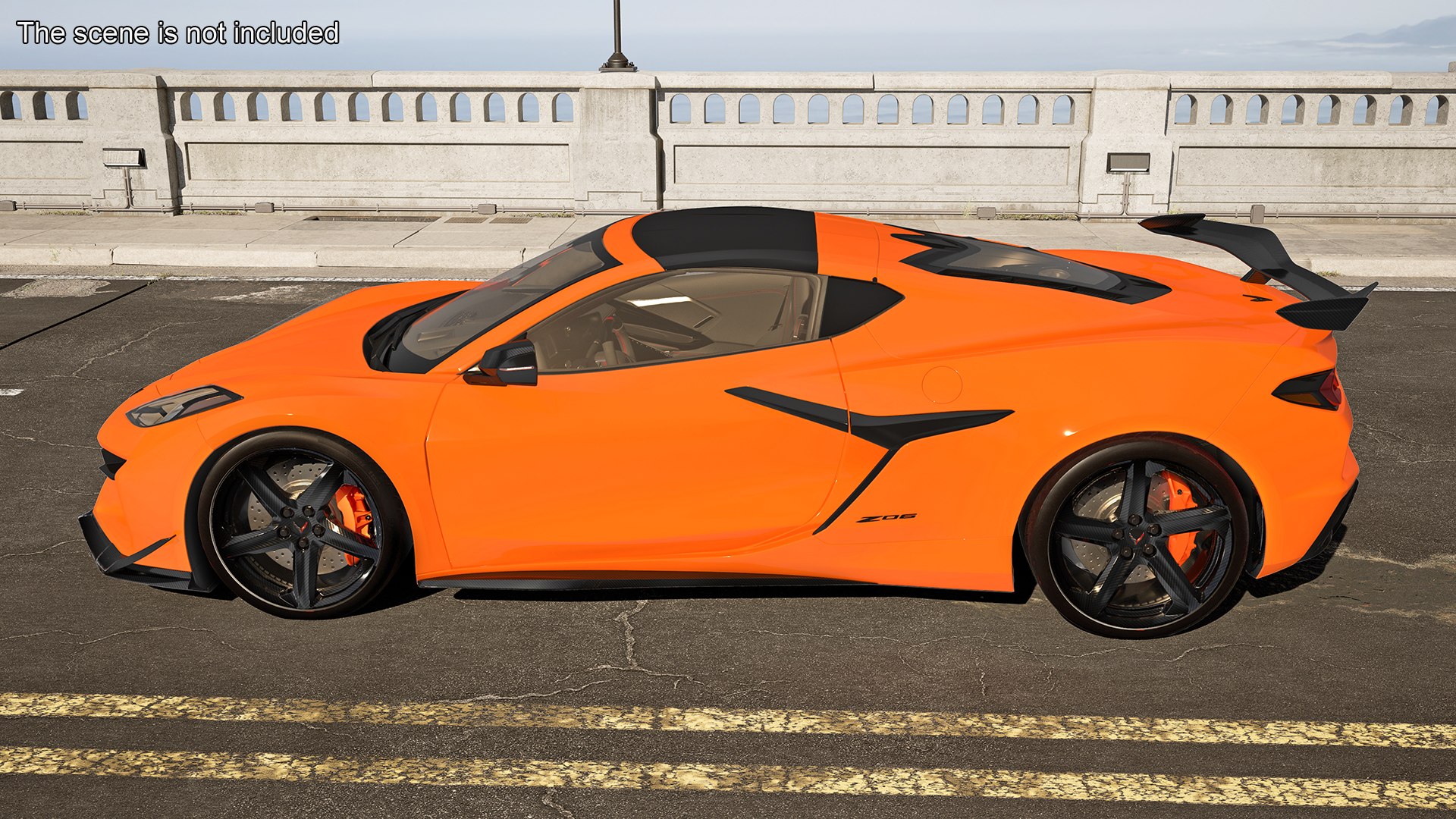 2023 Chevy Corvette Z0 Coupe Orange Rigged model - TurboSquid 2100752