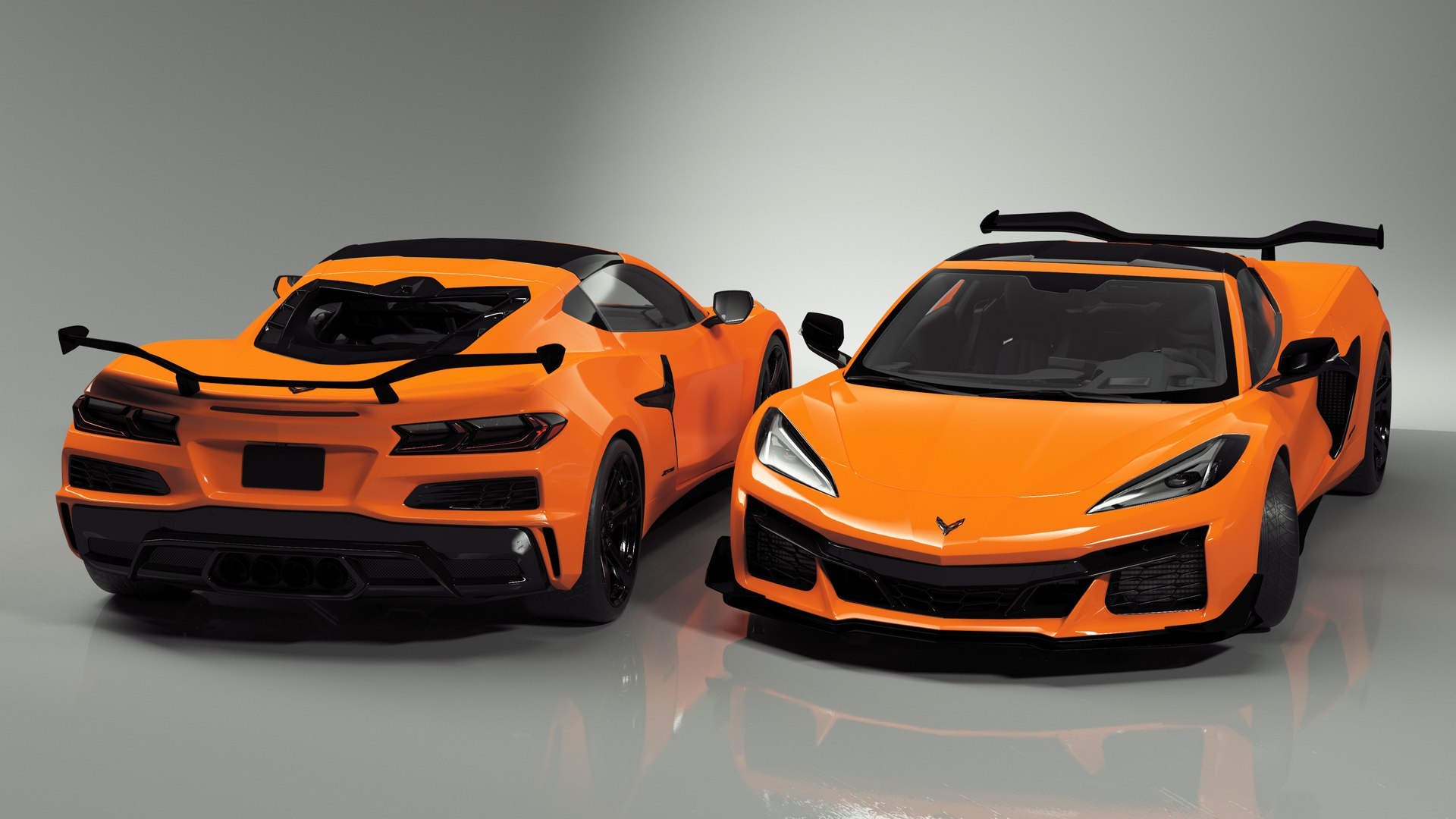 2023 Chevy Corvette Z0 Coupe Orange Rigged model - TurboSquid 2100752