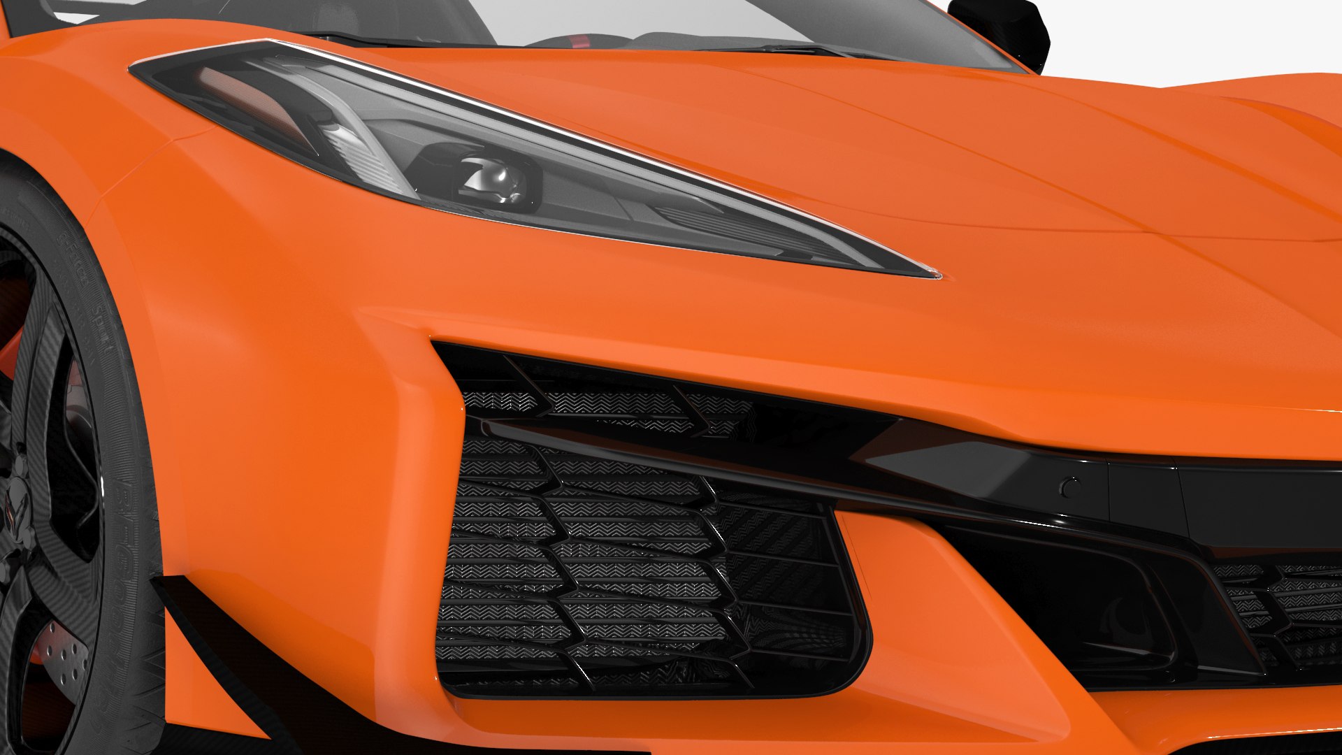 2023 Chevy Corvette Z0 Coupe Orange Rigged model - TurboSquid 2100752