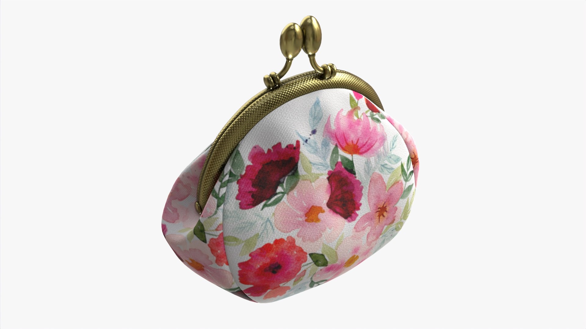 Female Coin Purse 02 With Flowers 3D Model - TurboSquid 2043346