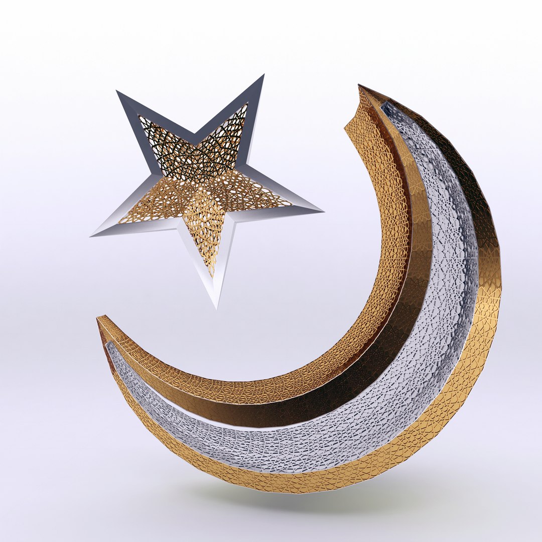 3D Crescent And Star Model 2 - TurboSquid 1898598