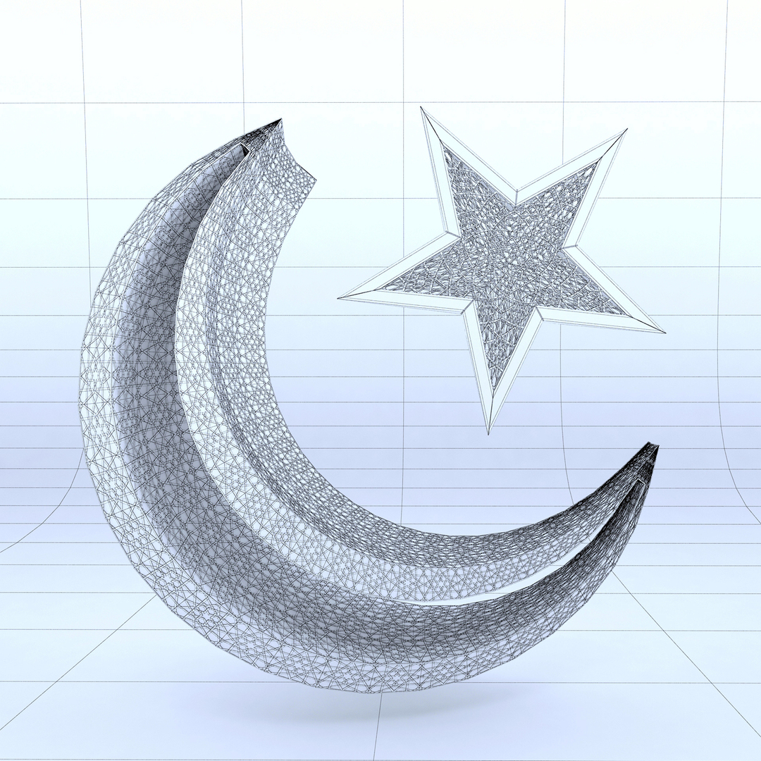 3D Crescent And Star Model 2 - TurboSquid 1898598