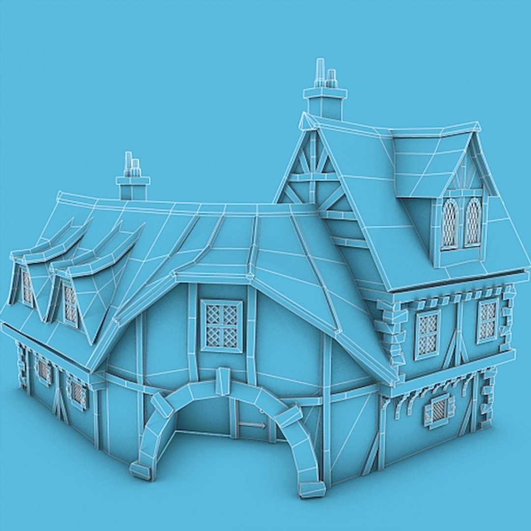 Medieval Coaching Inn Buildings 3d Obj