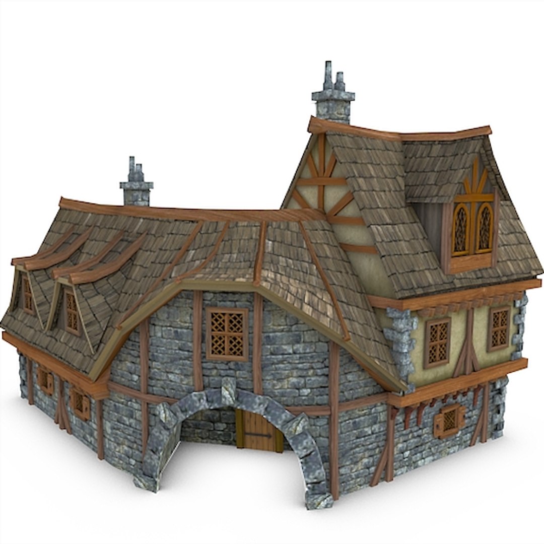 Medieval Coaching Inn Buildings 3d Obj