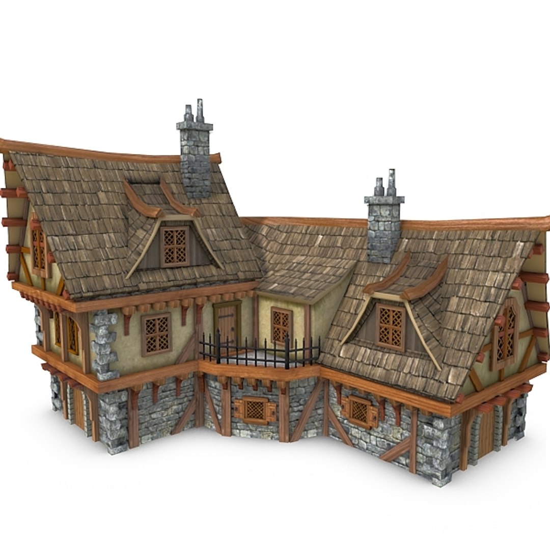 Medieval Coaching Inn Buildings 3d Obj