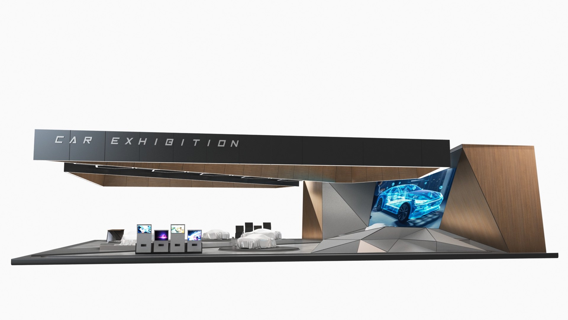 Futuristic Car Exhibition Stand 3D model - TurboSquid 1904258